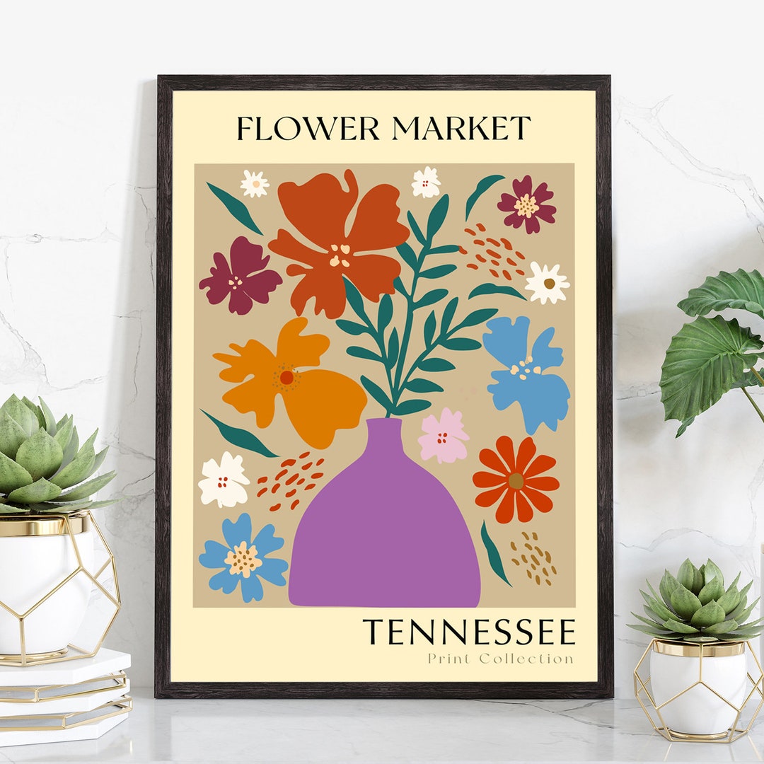 Tennessee State Flower Print, USA States Poster, Tennessee Flower ...