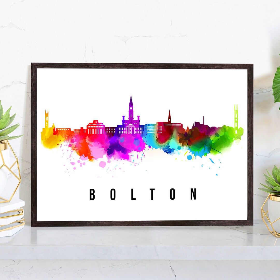 Bolton England Poster, Skyline Poster Cityscape Poster, Landmark City ...