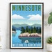 Retro Style Travel Poster, Minnesota, Vintage Rustic Poster Print, Home ...