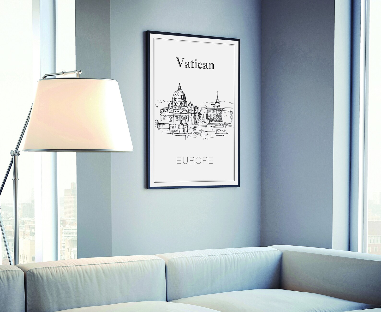 Hand Drawn Poster, Vatican Travel Poster, Europe Poster Wall Art ...