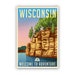 Retro Style Travel Poster, Wisconsin Vintage Rustic Poster Print, Home ...