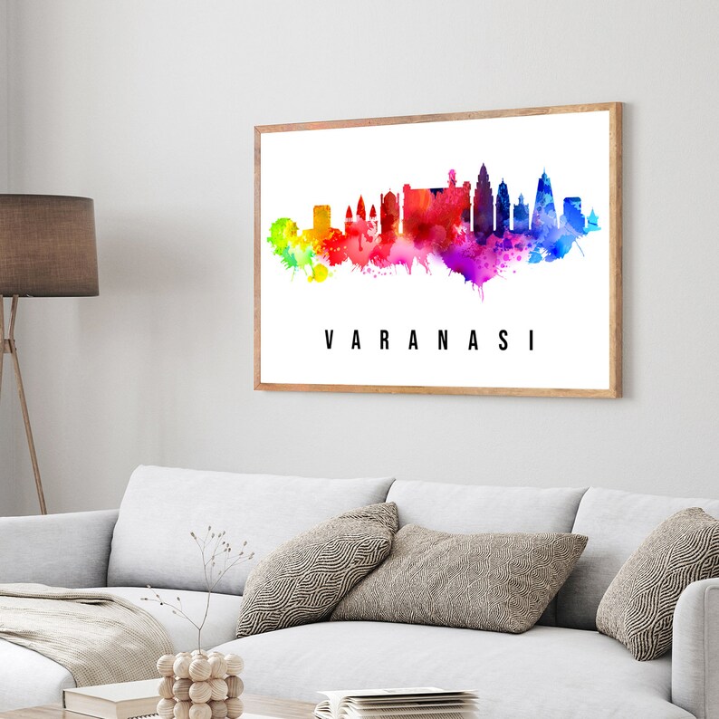 Varanasi India Poster, Skyline Poster Cityscape Poster, India Landmark ...