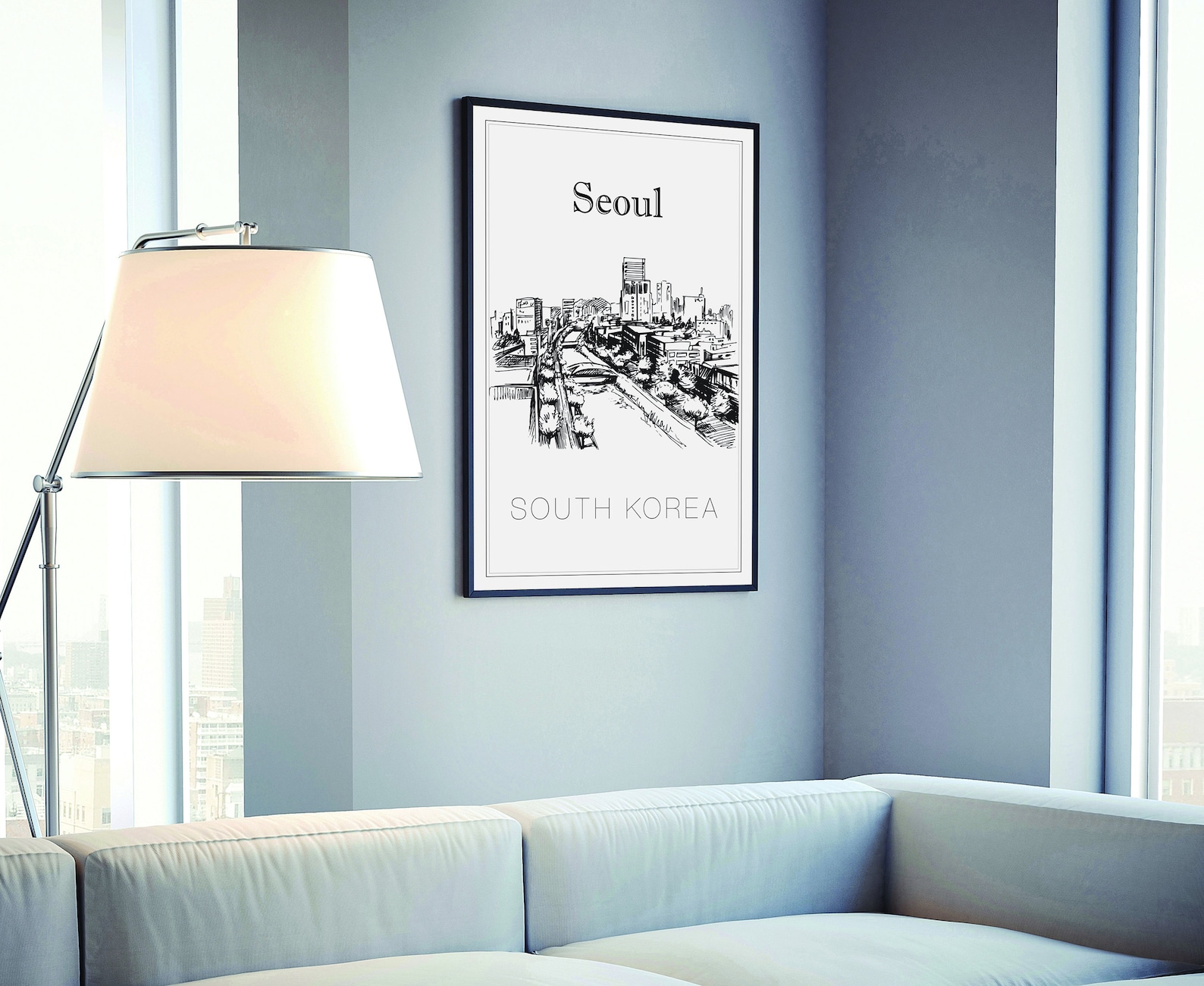 Hand Drawn Poster South Korea Travel Poster Seoul Poster - Etsy