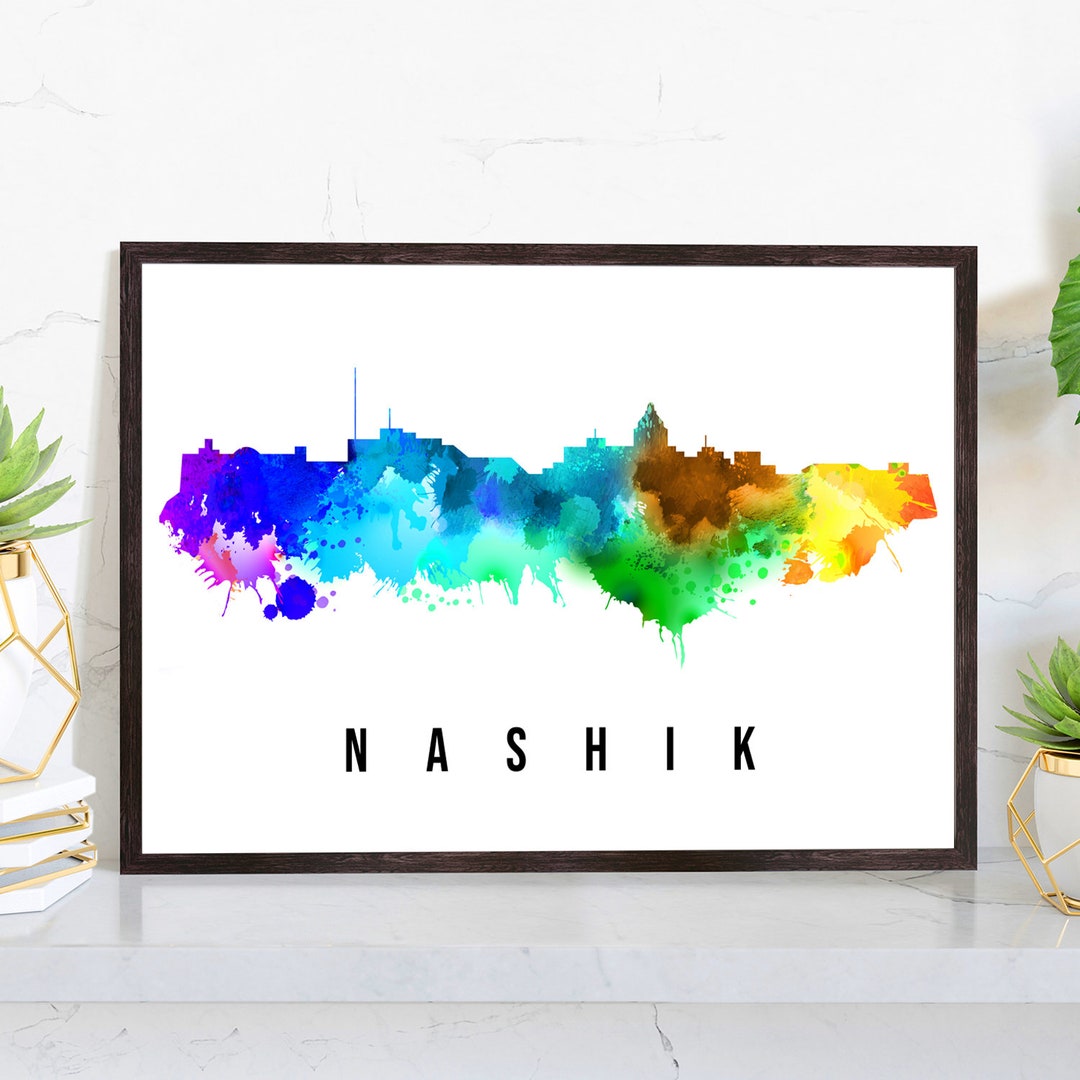 Nashik India Poster, Skyline Poster Cityscape Poster, India Landmark ...