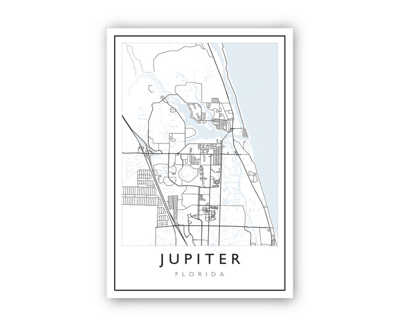 Jupiter Florida City Map, Florida Jupiter Road Map Poster, City Street ...