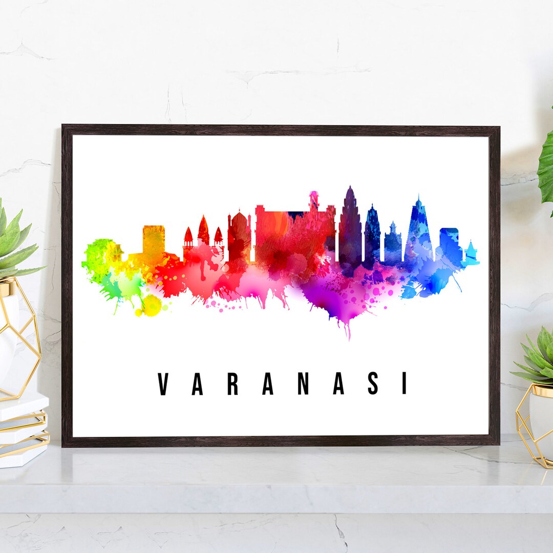 Varanasi India Poster, Skyline Poster Cityscape Poster, India Landmark ...