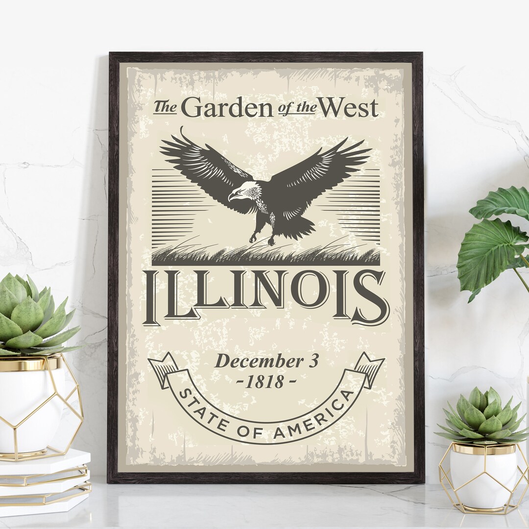 Illinois State Symbol Poster, Illinois State Poster Print, Illinois ...