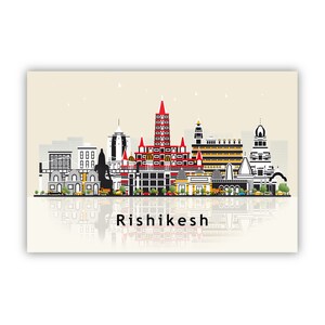 RISHIKESH INDIA Illustration Skyline Poster, Modern Skyline Cityscape ...