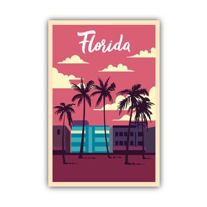 Retro Style Travel Poster, Florida Vintage Rustic Poster Print, Home ...