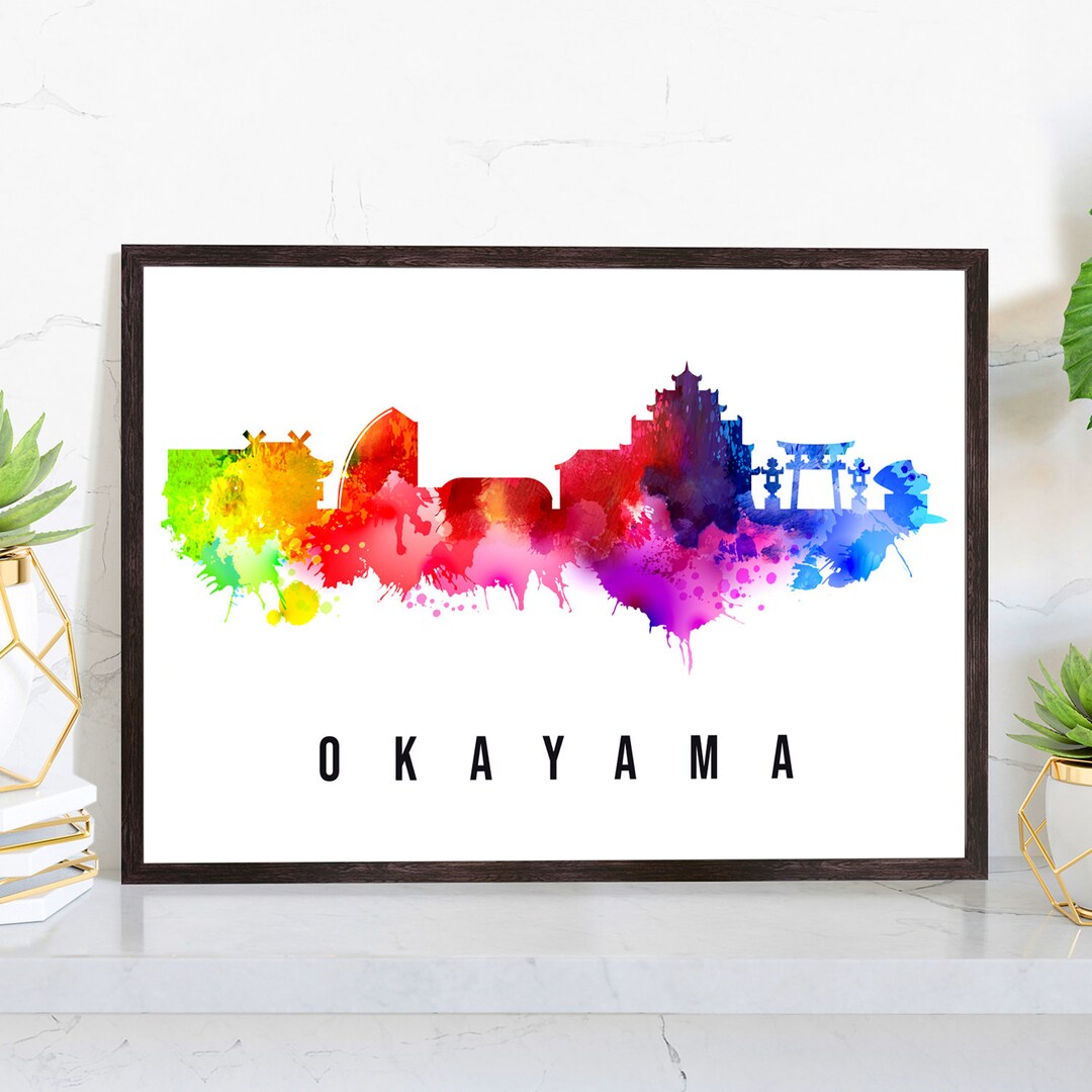 Okayama Japan Poster, Skyline Poster Cityscape Poster, Japan Landmark ...