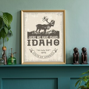 Idaho State Symbol Poster, Idaho State Poster Print, Idaho State Emblem ...