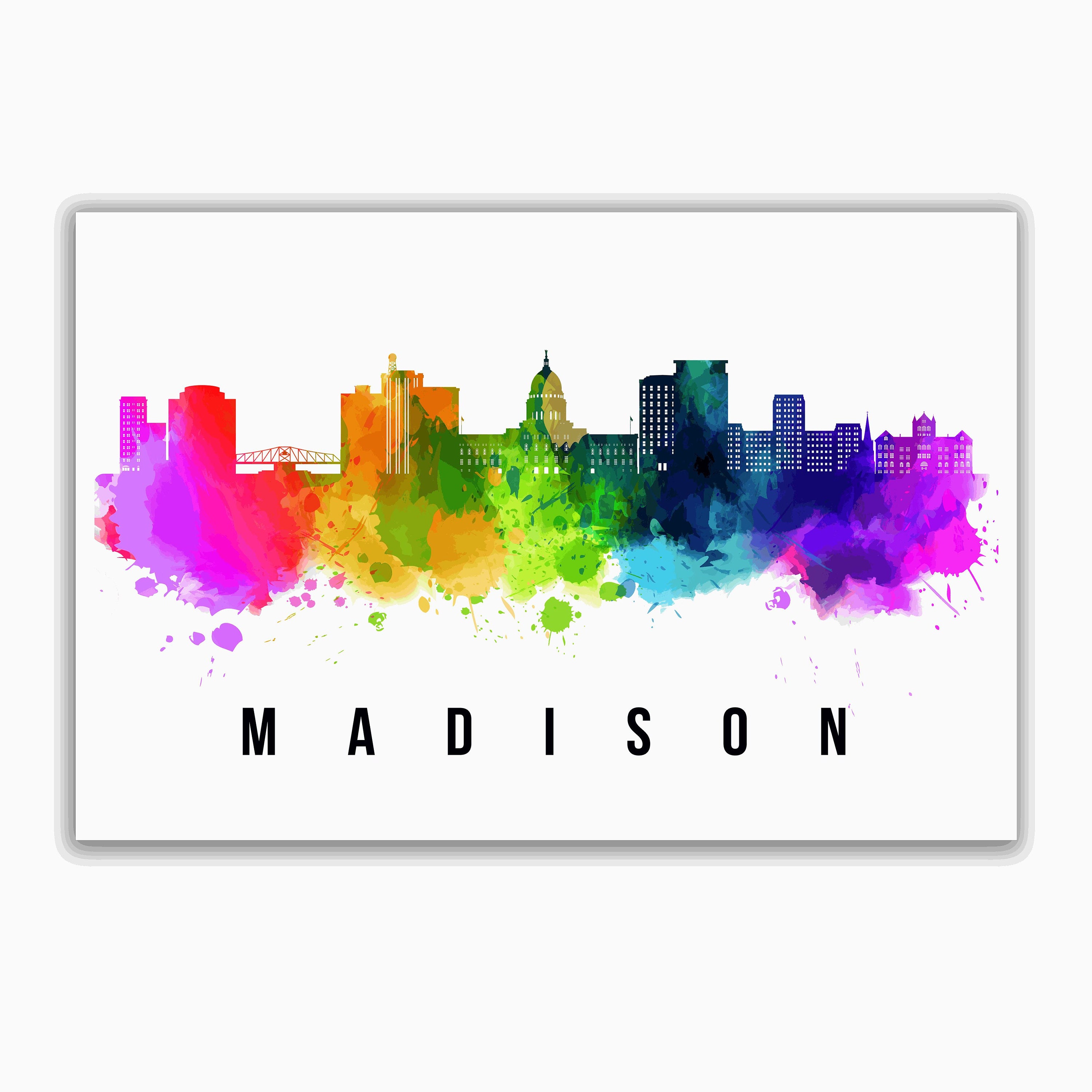 Madison Skyline Wisconsin Poster Wisconsin Cityscape - Etsy