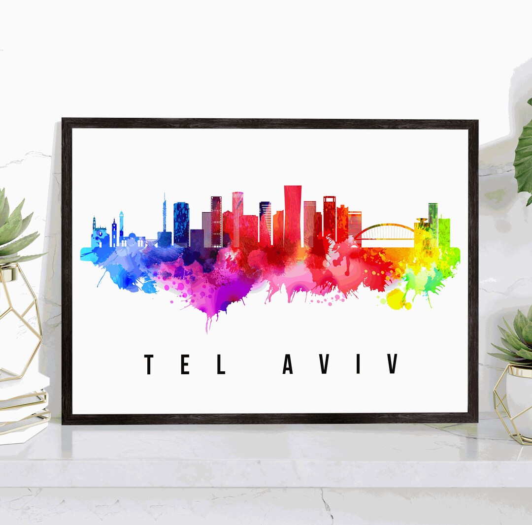 TEL AVIV - ISRAEL Poster, Skyline Poster Cityscape and Landmark Tel ...