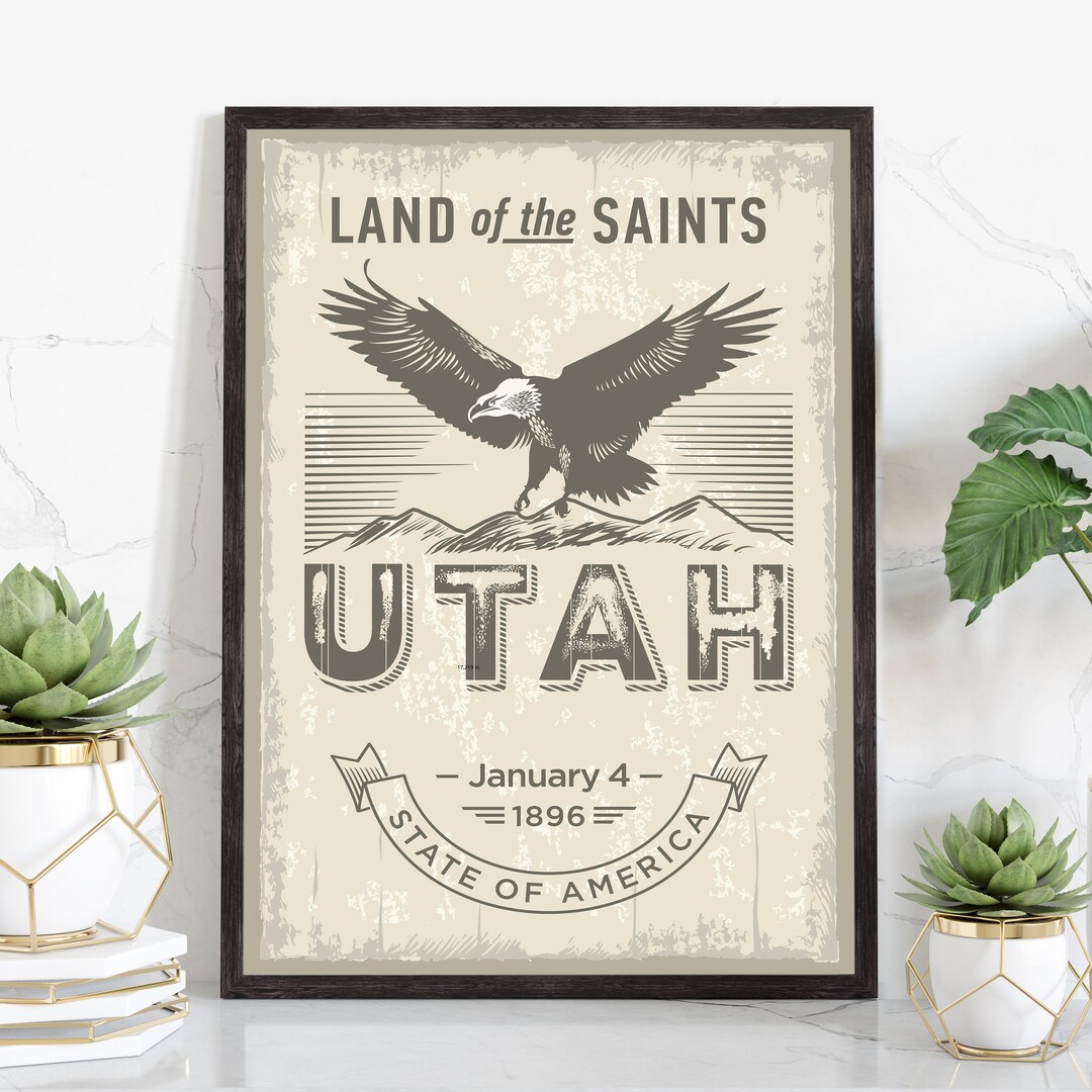 Utah State Symbol Poster, Utah Poster Print, Utah State Emblem Poster ...