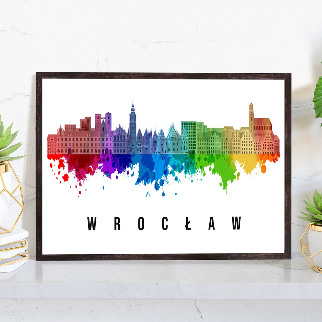 Wroclaw Poland Poster, Skyline Poster Cityscape Poster, Poland Landmark ...
