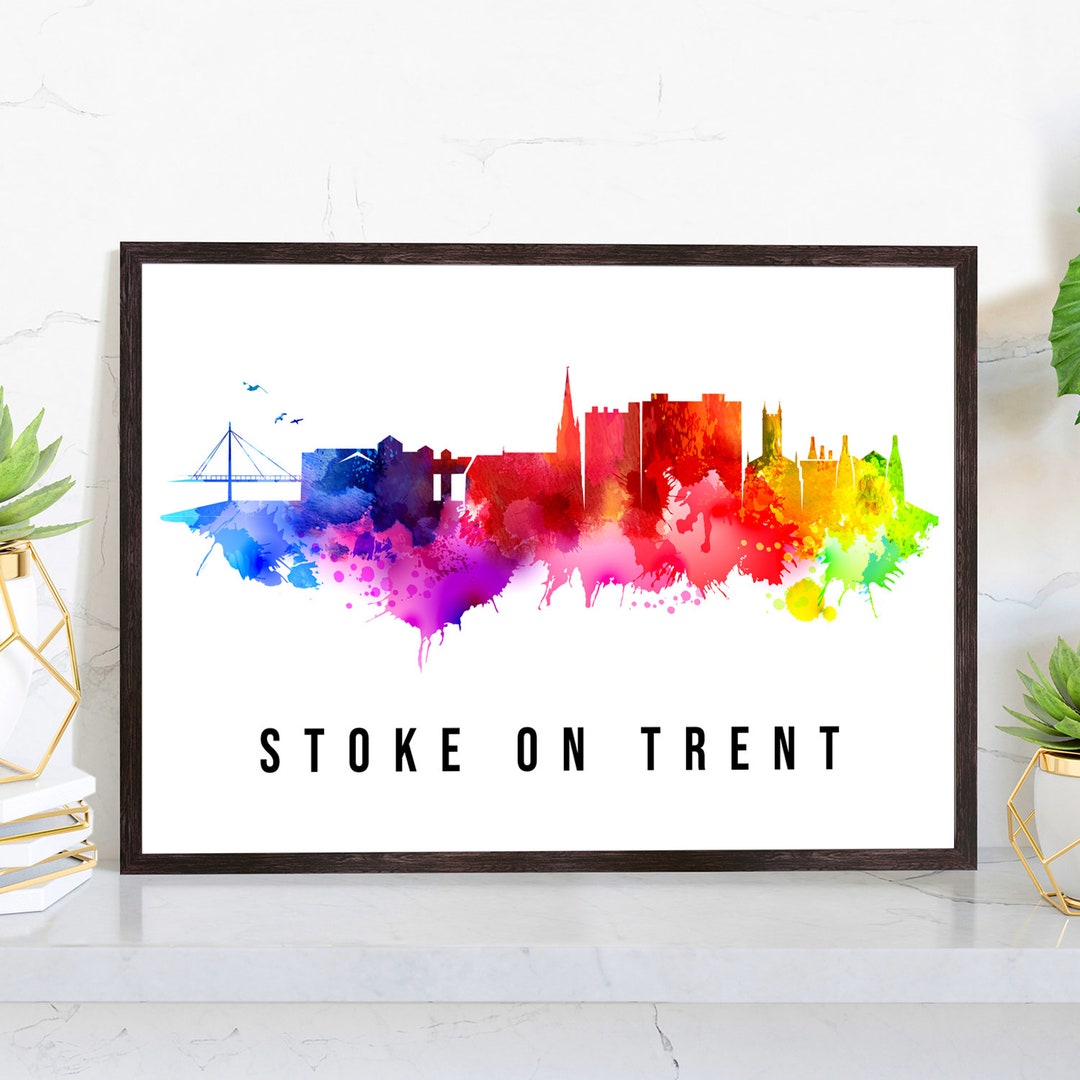 Stoke on Trent England Poster, Skyline Poster Cityscape Poster ...
