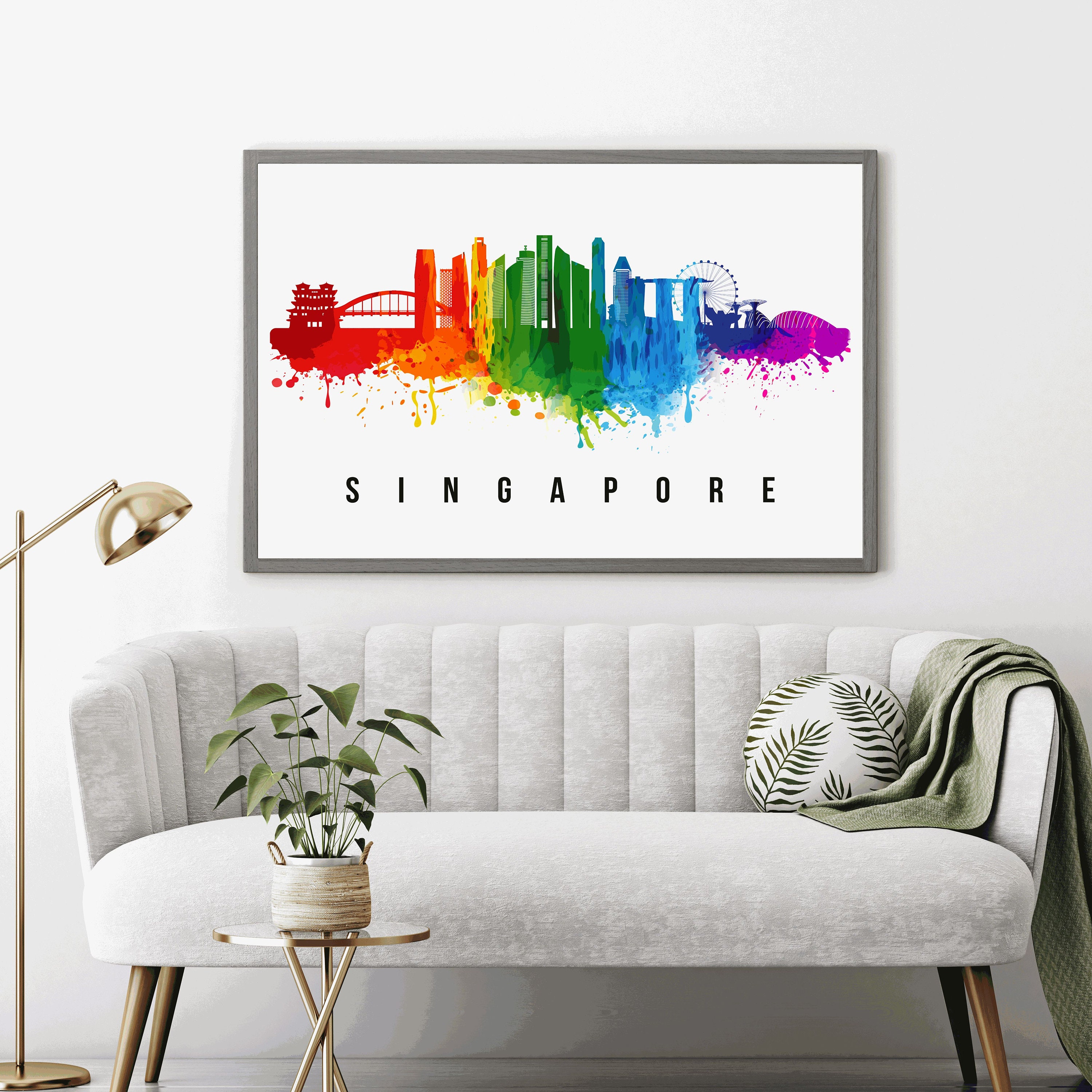 SINGAPORE CITY SINGAPORE Poster Skyline Poster Cityscape - Etsy