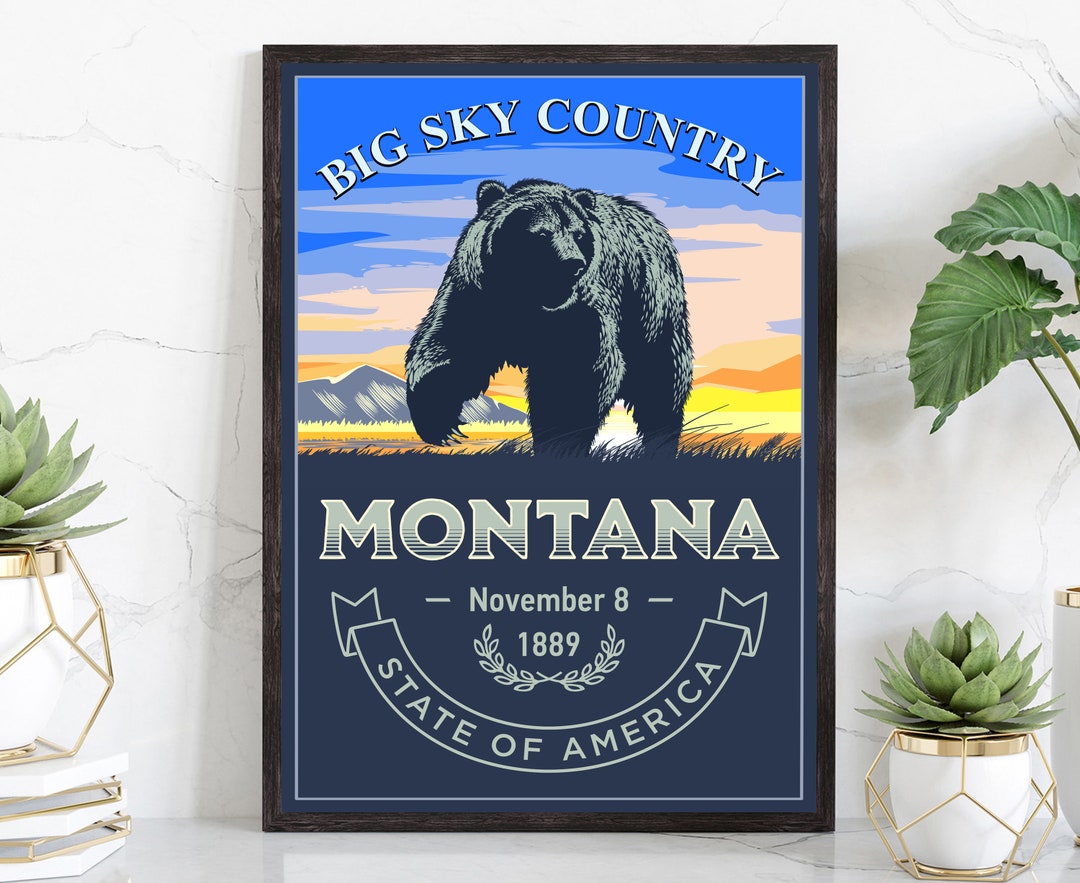 United States Poster, Montana State Poster Print, Montana State Emblem ...