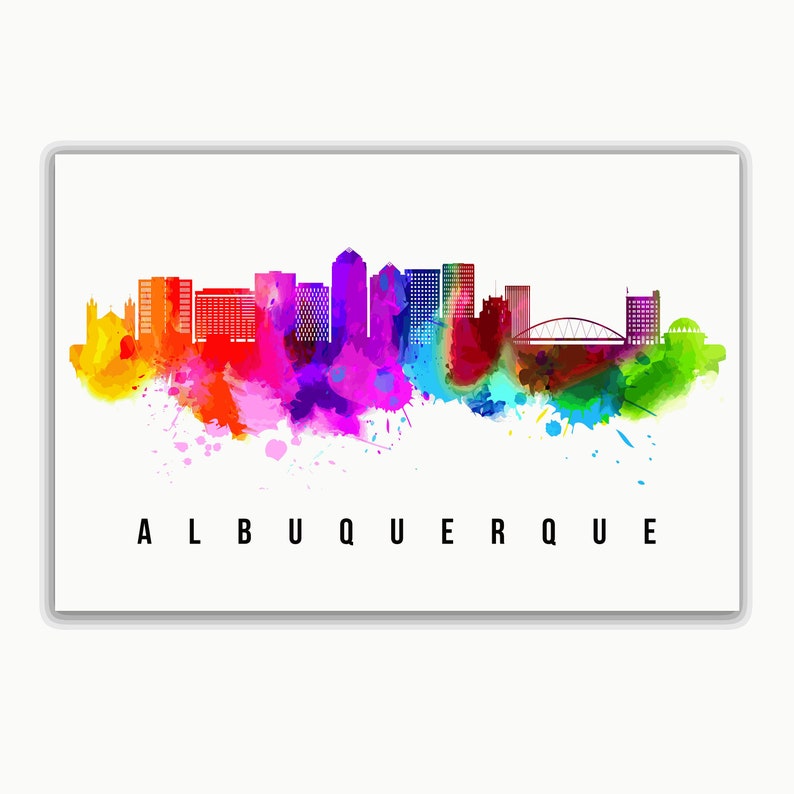 Albuquerque Skyline New Mexico Poster, Cityscape Painting, Albuquerque ...