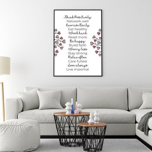 Think Positively Network Well, Poster Print, Home Wall Decor, Quote ...