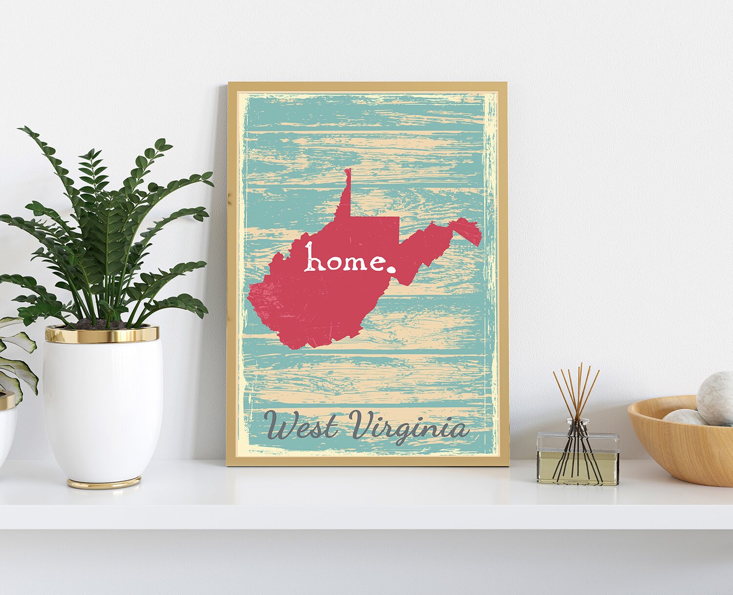 Retro Style Travel Poster West Virginia Vintage State Map - Etsy