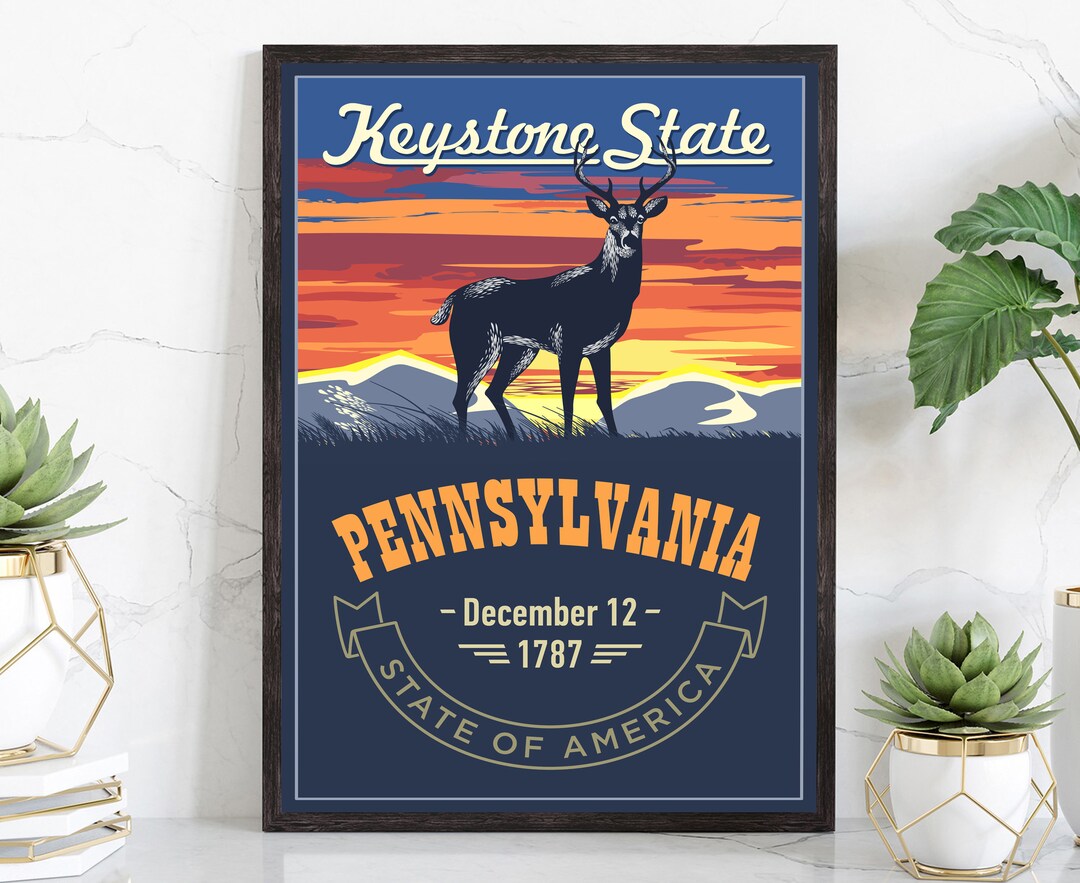 United States Poster, Pennsylvania State Poster Print, Pennsylvania ...
