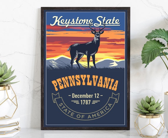 United States Poster Pennsylvania State Poster Print | Etsy
