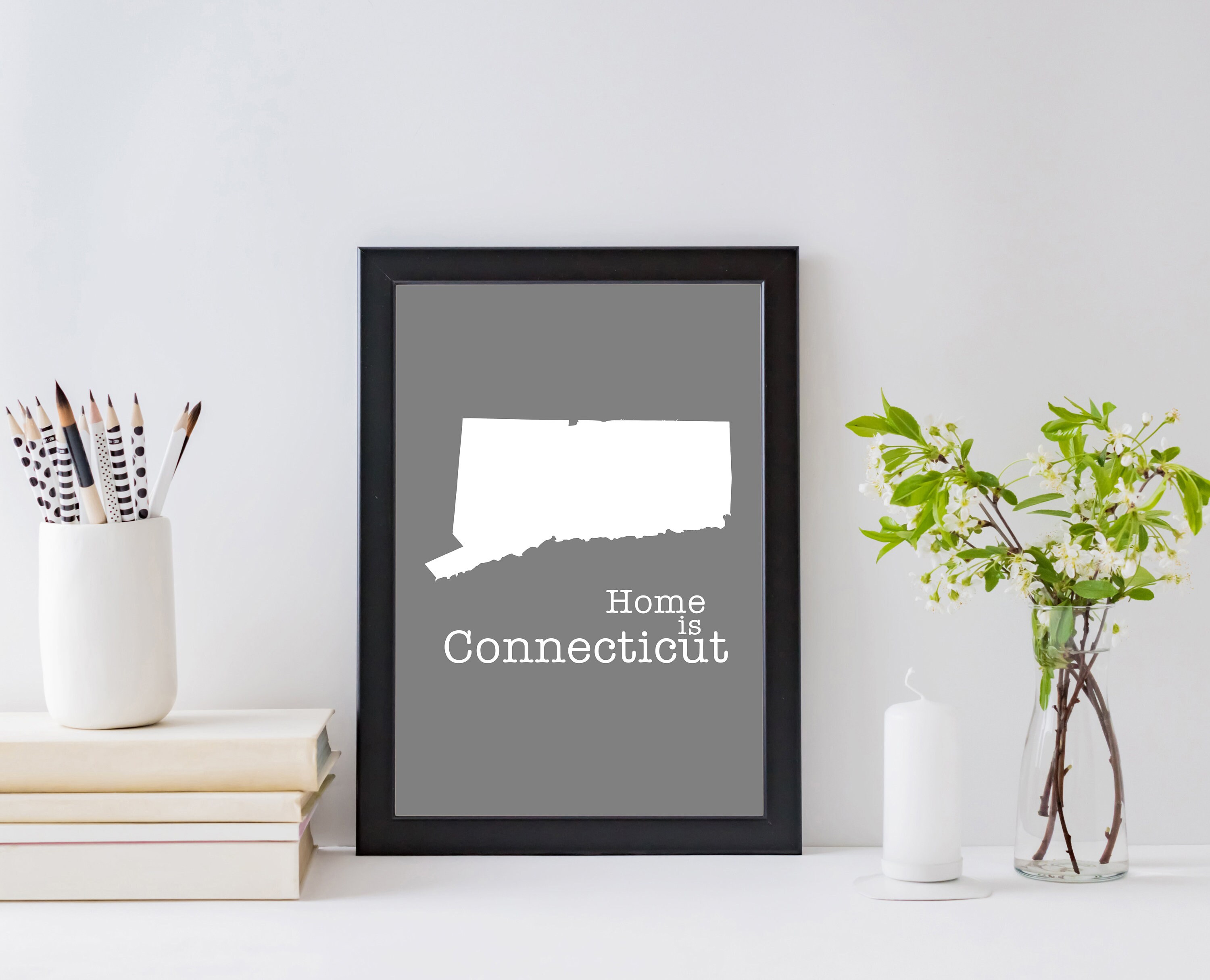 Connecticut Map Wall Art Connecticut Map Wall Decor City Map - Etsy