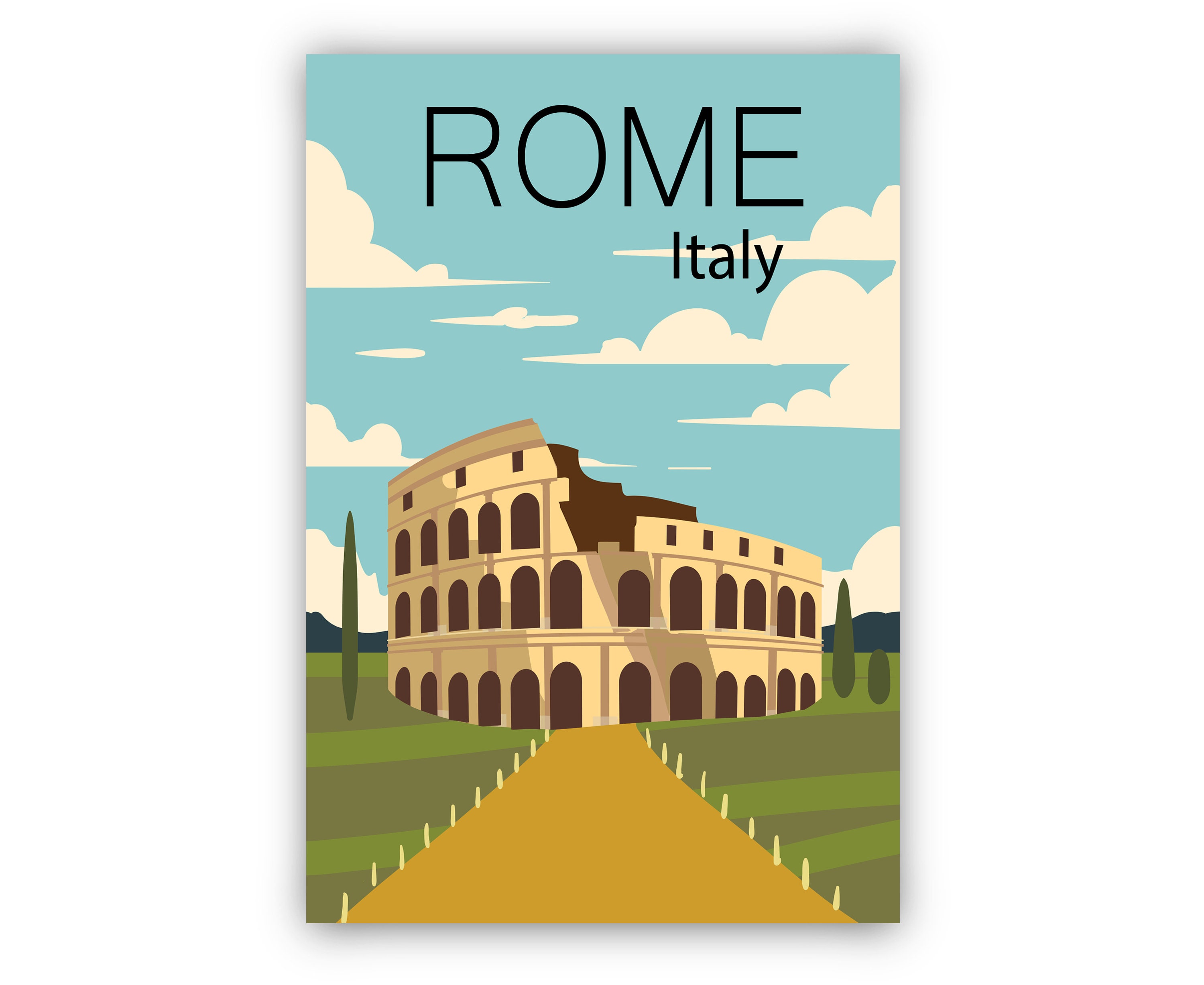 ITALY ROME Travel Poster Rome Cityscape Poster Rome Landmark - Etsy