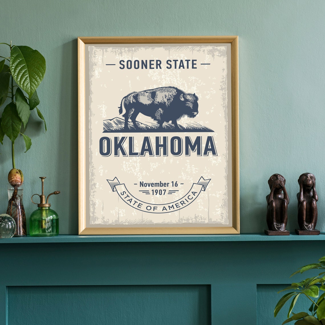 Oklahoma State Symbol Poster Oklahoma State Poster Print - Etsy
