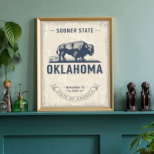 Oklahoma State Symbol Poster, Oklahoma State Poster Print, Oklahoma ...