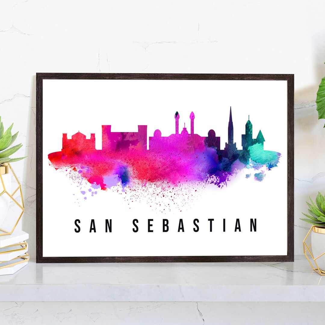 San Sebastian Spain Poster, Skyline Cityscape Poster, Spain San ...