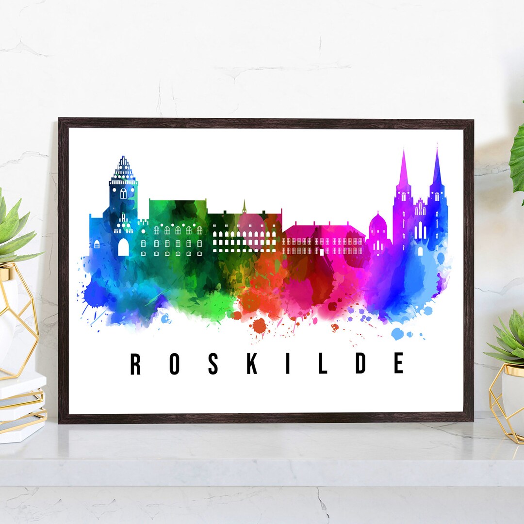 Roskilde Denmark Poster, Skyline Poster Cityscape Poster, Landmark City ...