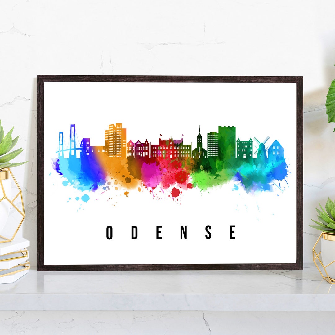 Odense Denmark Poster, Skyline Poster Cityscape Poster, Landmark City ...