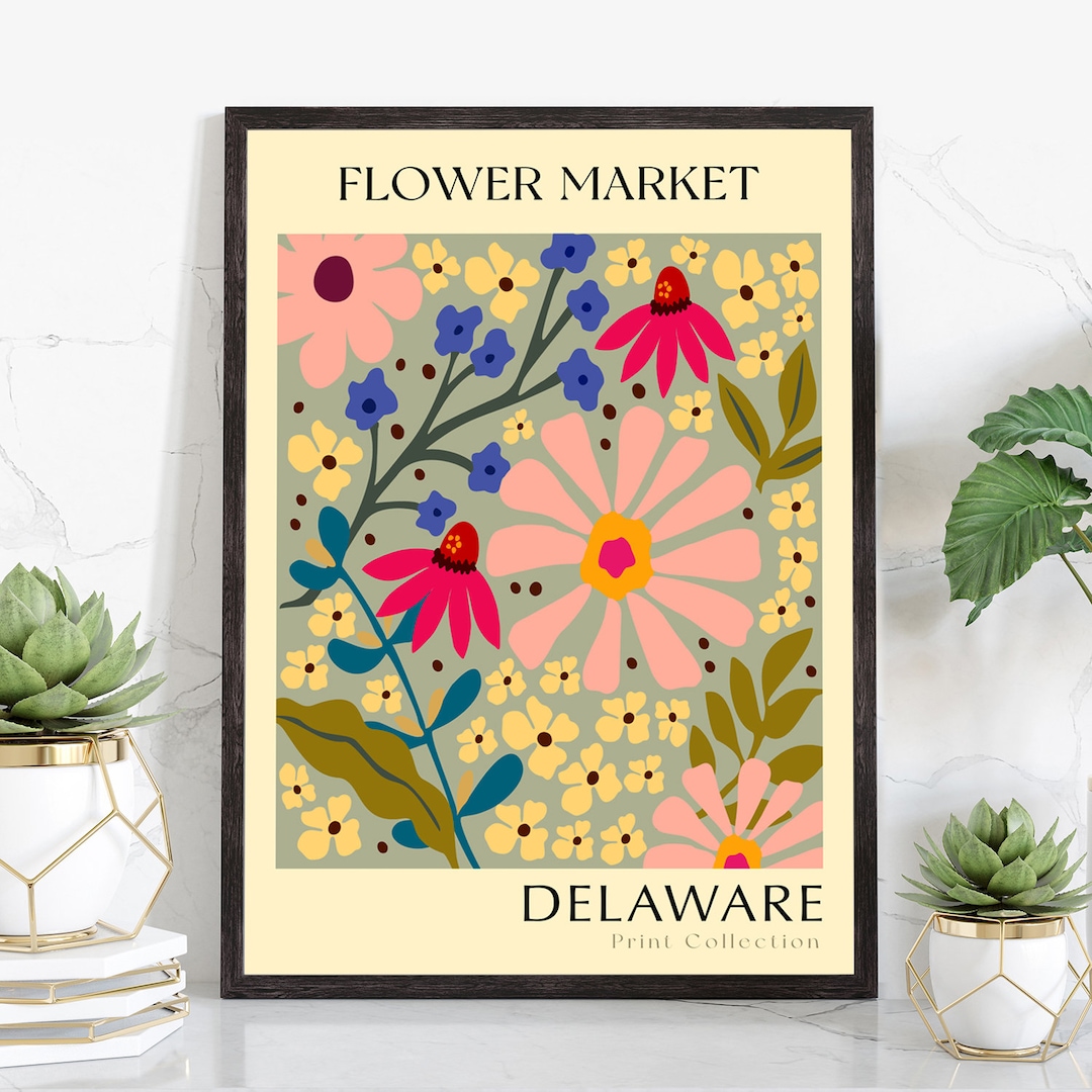 Delaware State Flower Print, States Poster, Delaware Flower Market ...