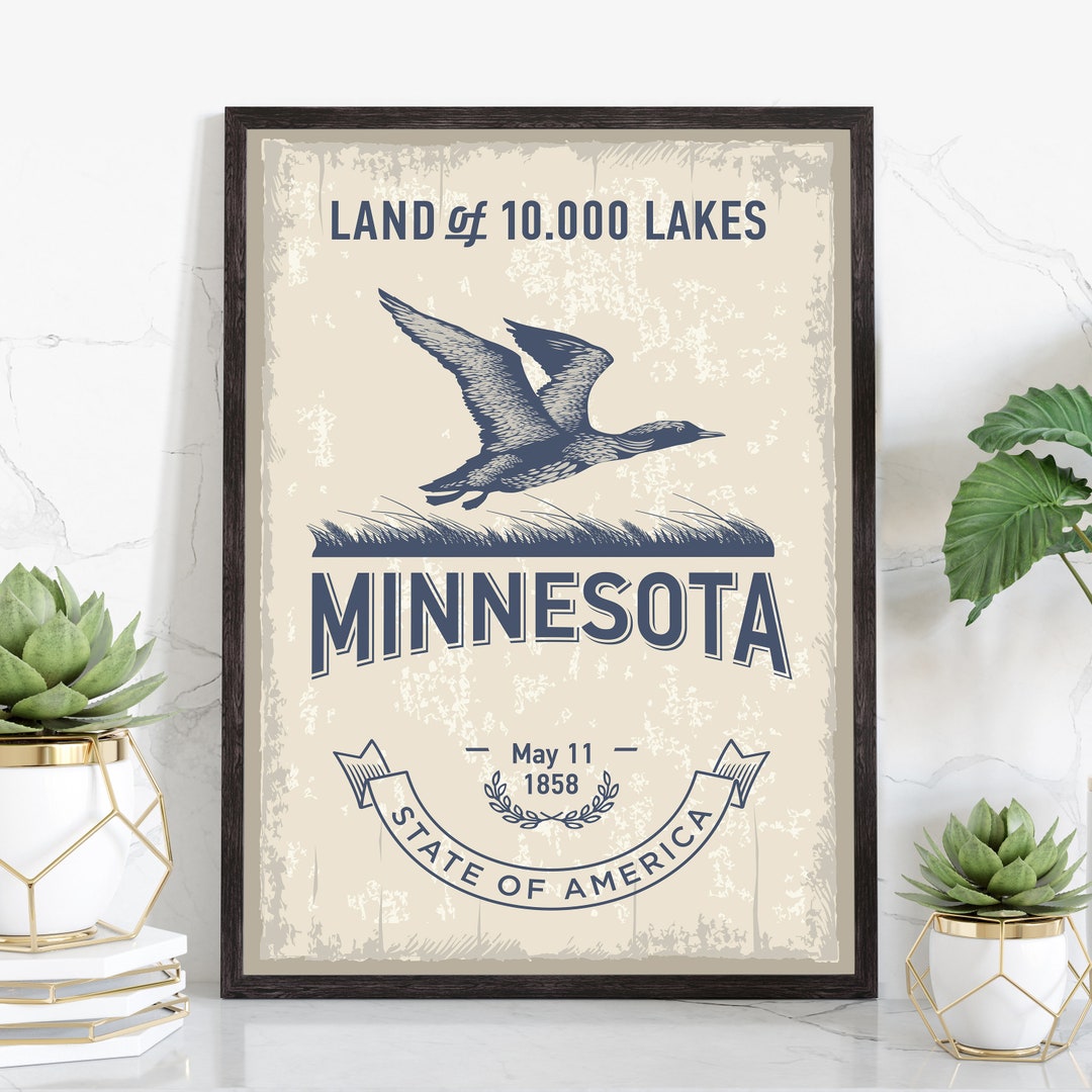 Minnesota State Symbol Poster, Minnesota State Poster Print, State ...
