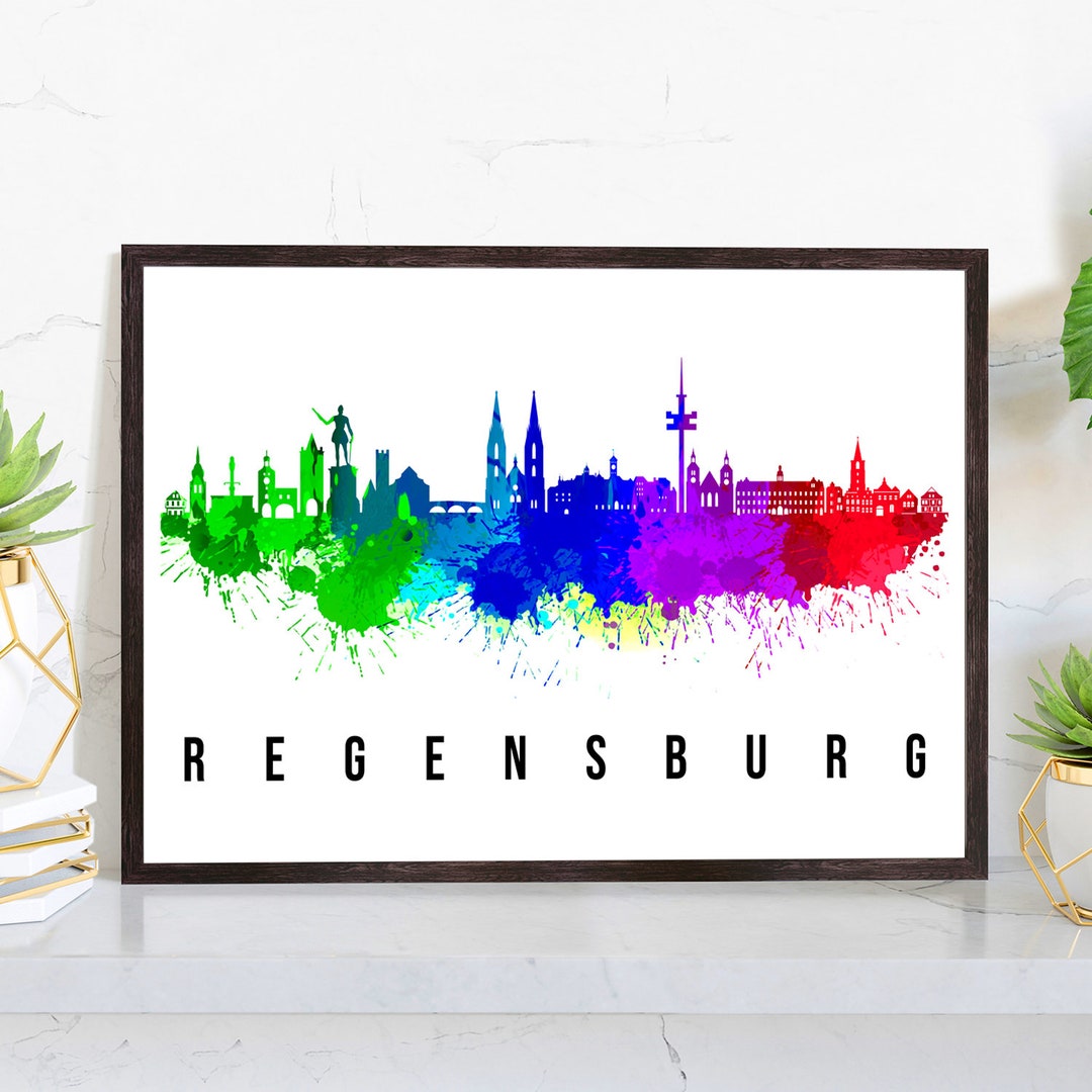 Regensburg Germany Poster, Skyline Poster Cityscape Poster, Germany ...