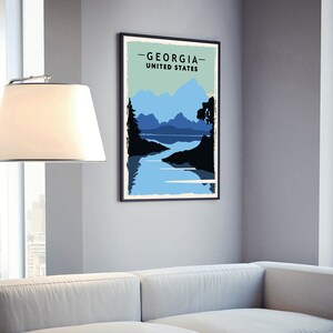 Retro Style Travel Poster, Georgia Vintage Rustic Poster Print, Home ...