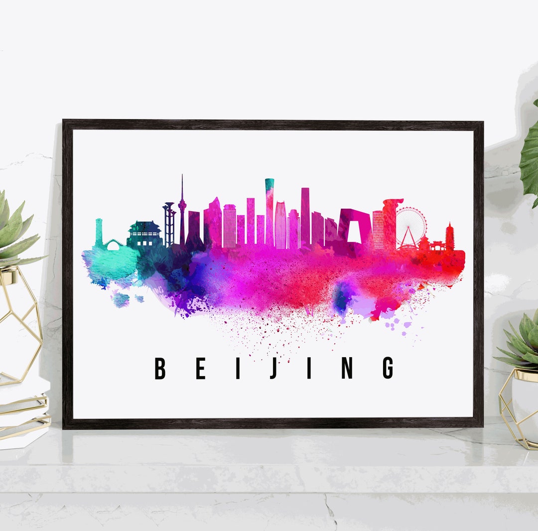 BEIJING - CHINA Poster, Skyline Poster Cityscape and Landmark Print ...