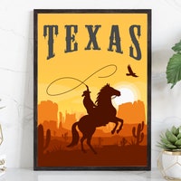Texas Poster - Etsy