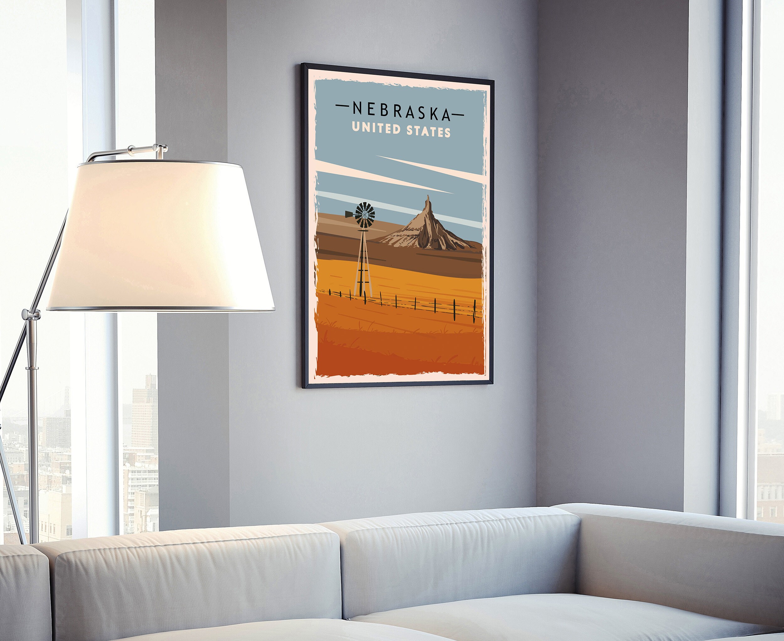 Retro Style Travel Poster Nebraska Vintage Rustic Poster - Etsy