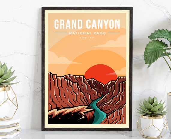 Grand Canyon National Park Travel Poster Print Arizona | Etsy