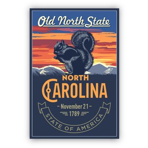 United States Poster, North Carolina State Poster Print, North Carolina ...