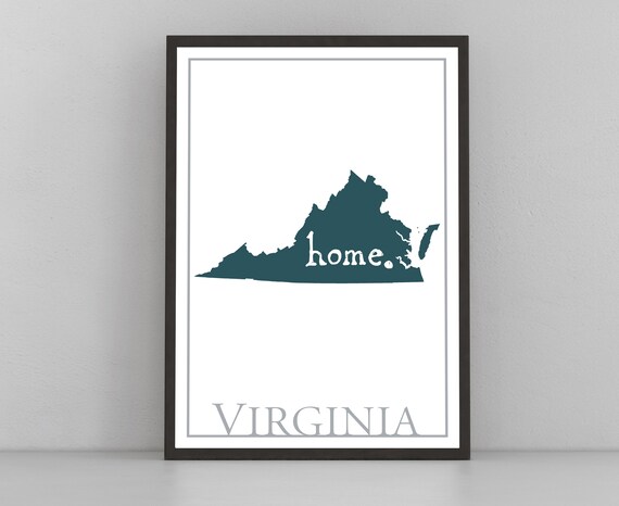Virginia Map Wall Art Virginia Modern Map Poster Print City | Etsy