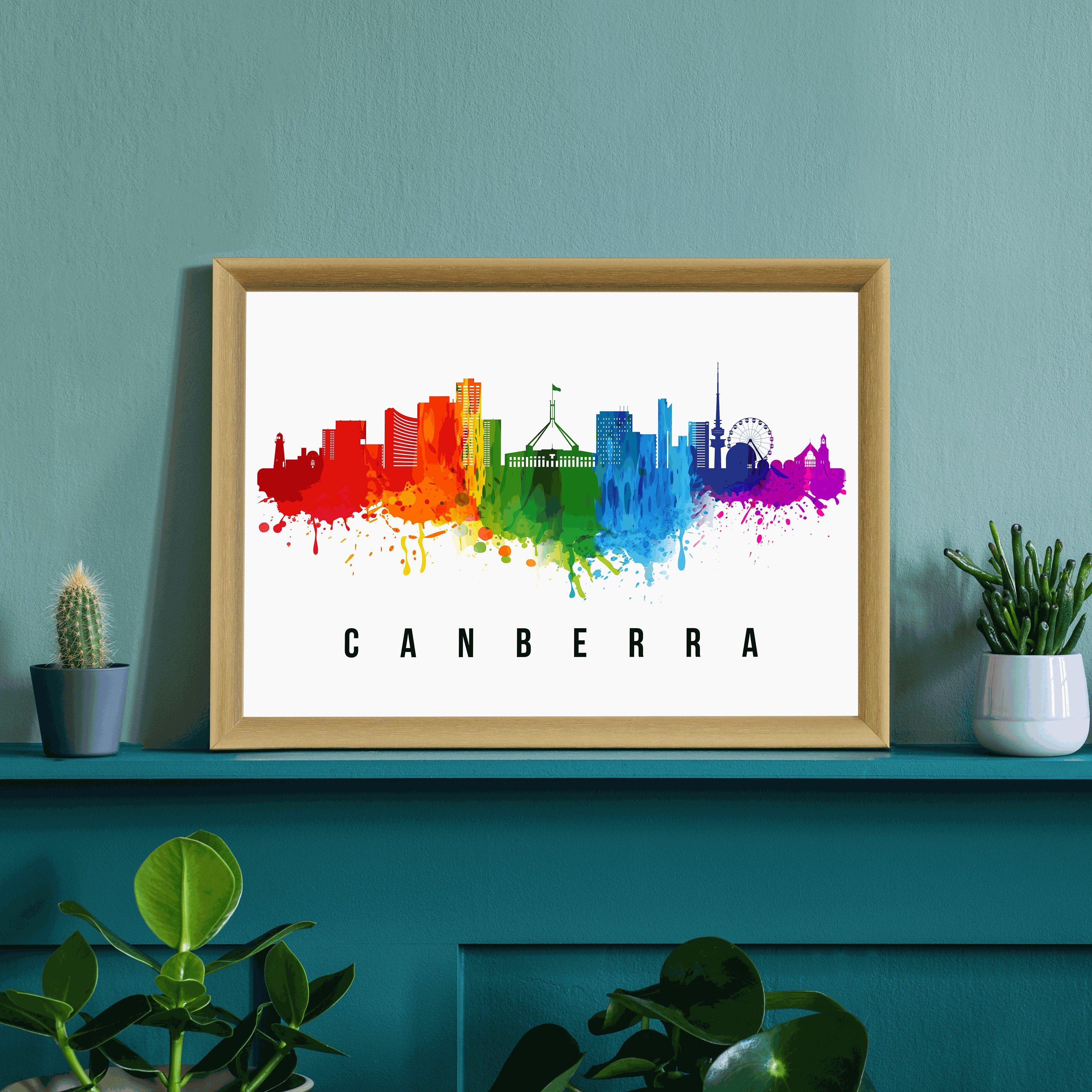 CANBERRA - AUSTRALIA Poster, Skyline Poster Cityscape and Landmark ...