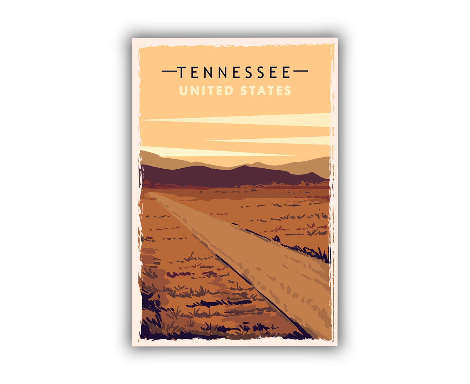 Retro Style Travel Poster Tennessee Vintage Rustic Poster | Etsy