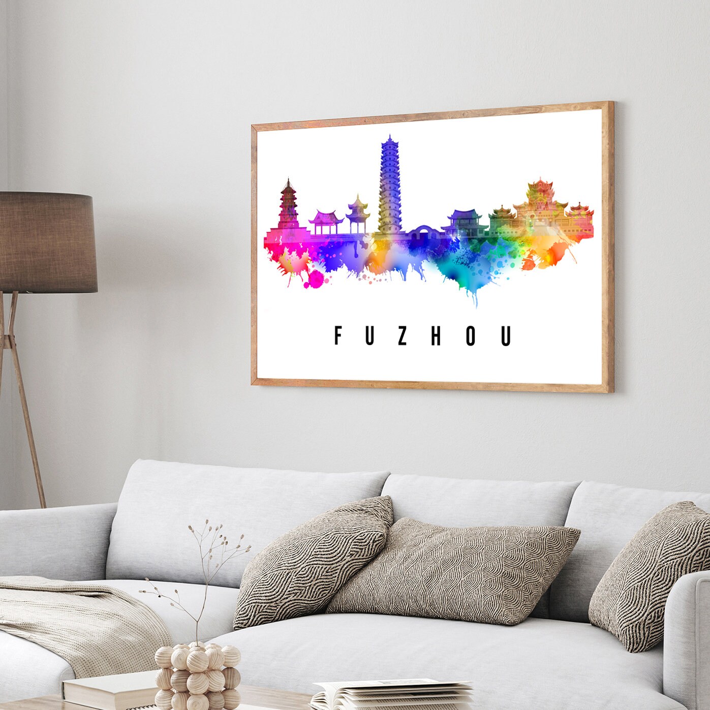 Pera Print Fuzhou China Skyline Poster, Fuzhou China Poster ...
