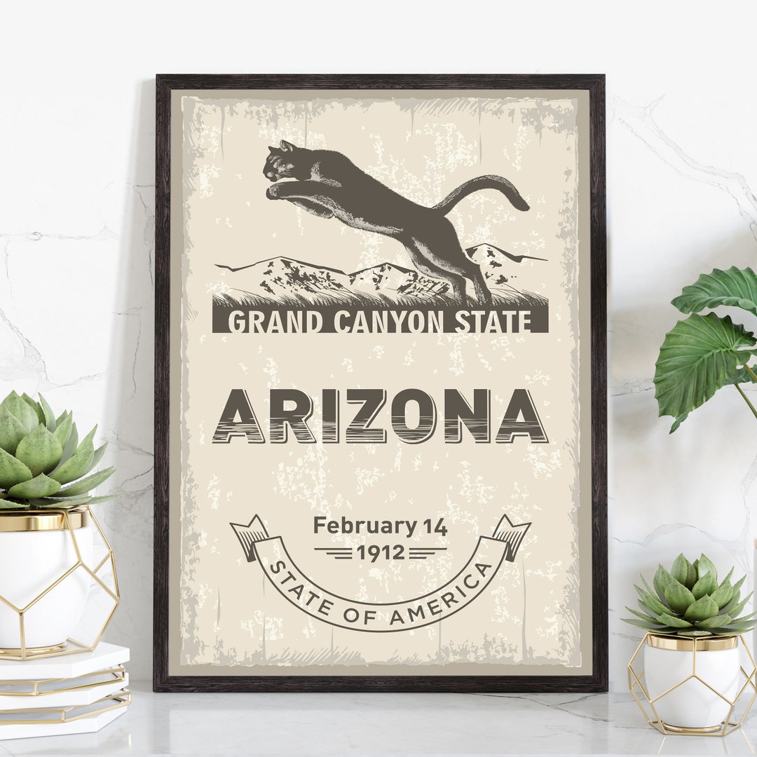 Arizona State Symbol Poster, Arizona State Poster Print, Arizona State ...