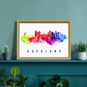 AUCKLAND - NEW ZEALAND Poster, Skyline Poster Cityscape and Landmark ...