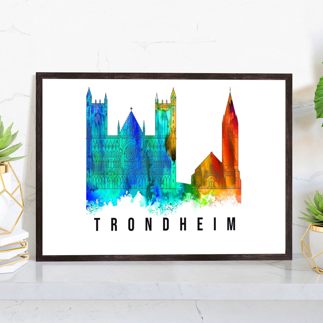 Trondheim Norway Poster, Skyline Poster Cityscape Poster, Norway ...